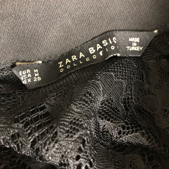 Zara | Dresses | Zara Basic Collection Black Dress With Lace | Poshmark